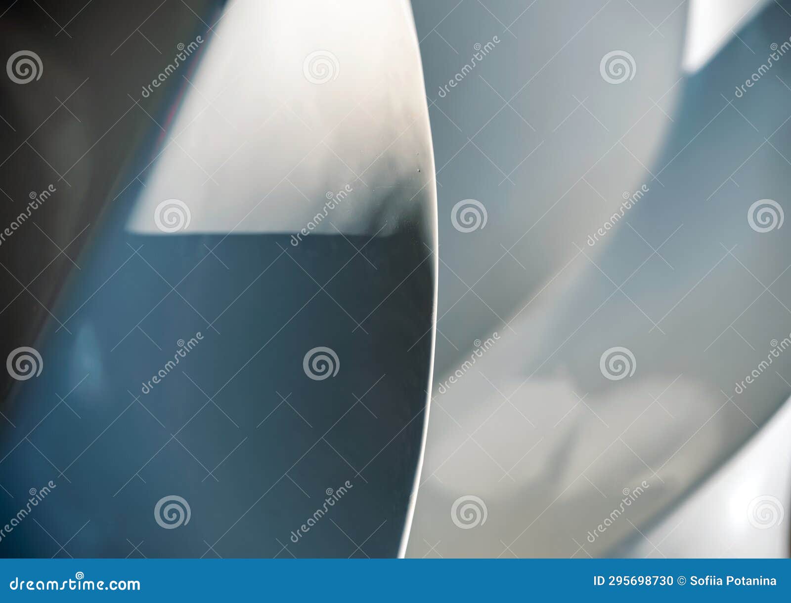 Blue and Gray Abstract Background from Curved Lines of Geometric Shapes ...