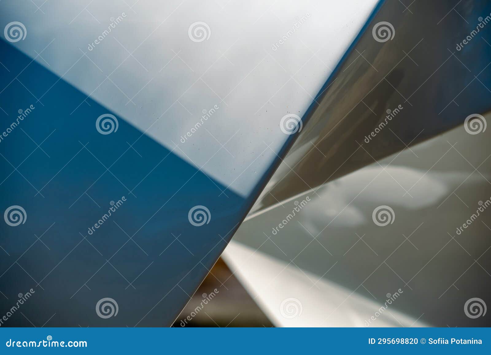 Blue and Gray Abstract Background from Curved Lines of Geometric Shapes ...