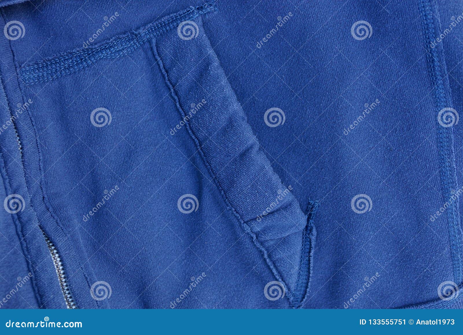 Blue Gray Fabric Texture of the Jacket with a Pocket Stock Image ...