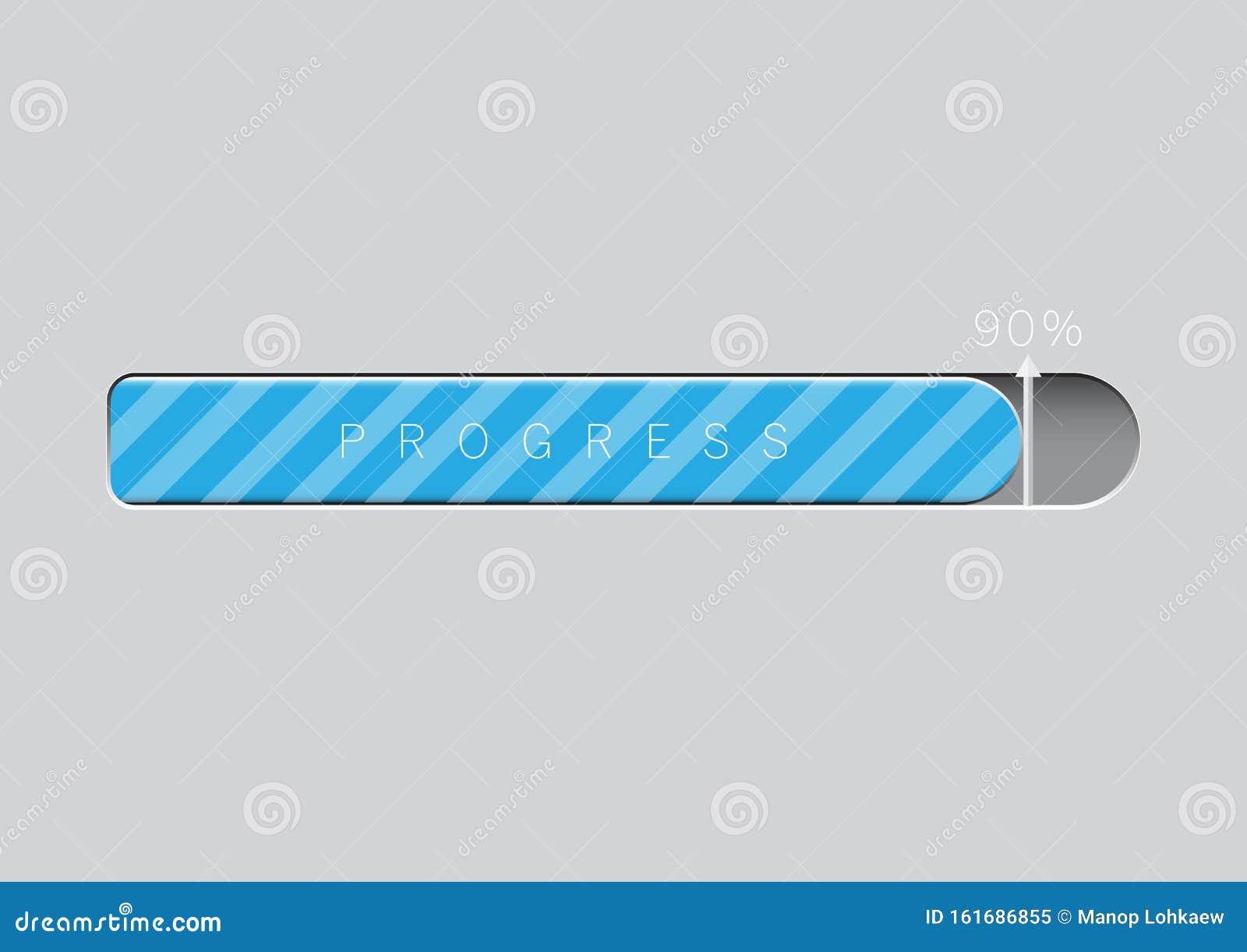 Blue on Gray Loading Progress Bar Vector Illustration Stock Vector ...