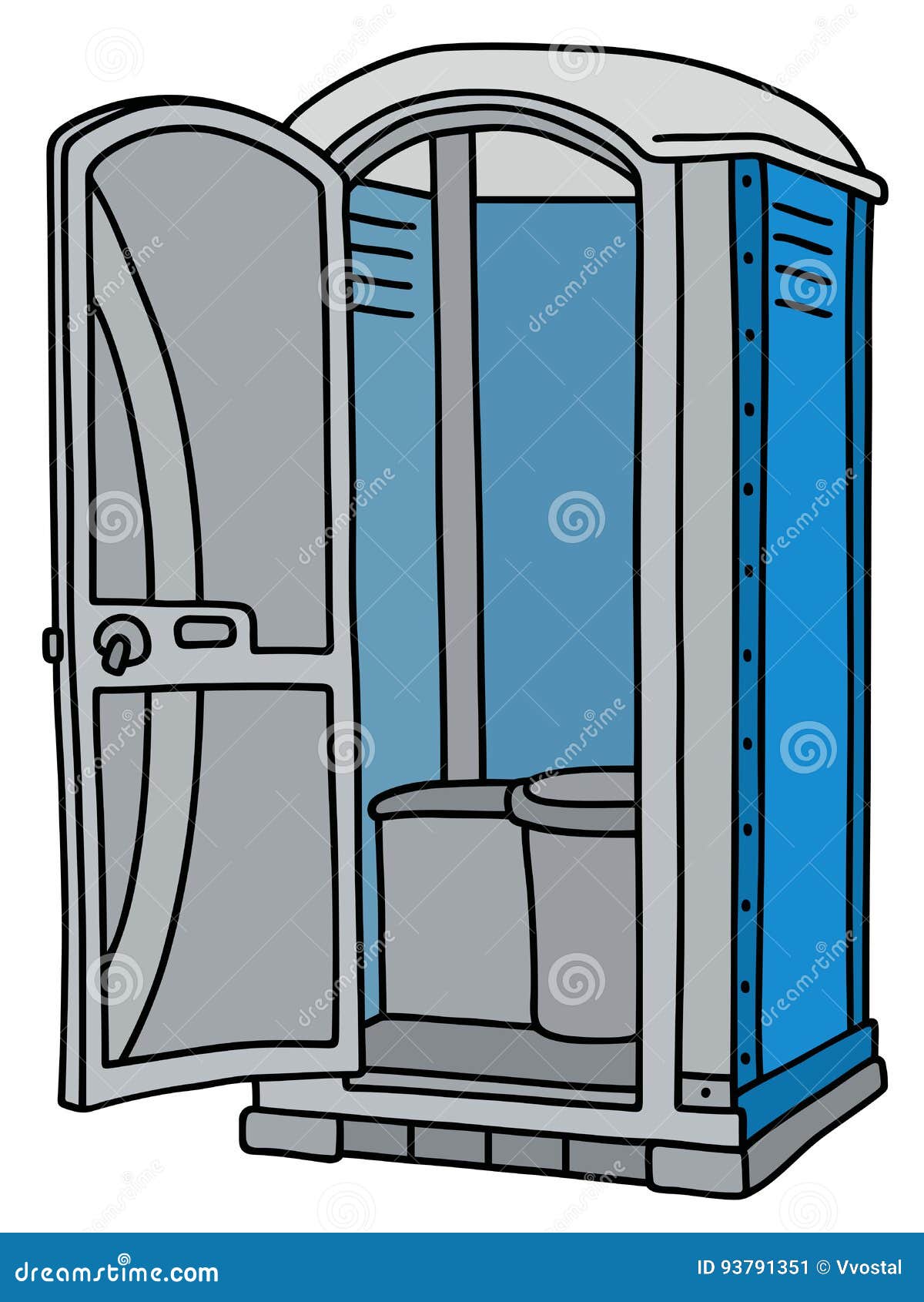 Blue and Gray Mobile Toilet Stock Vector - Illustration of vector ...