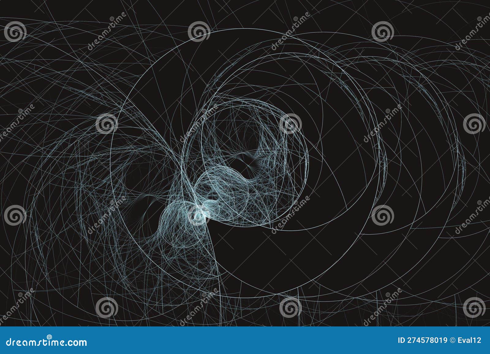 Blue Gray Pattern of Crooked Threads on a Black Background. Stock ...