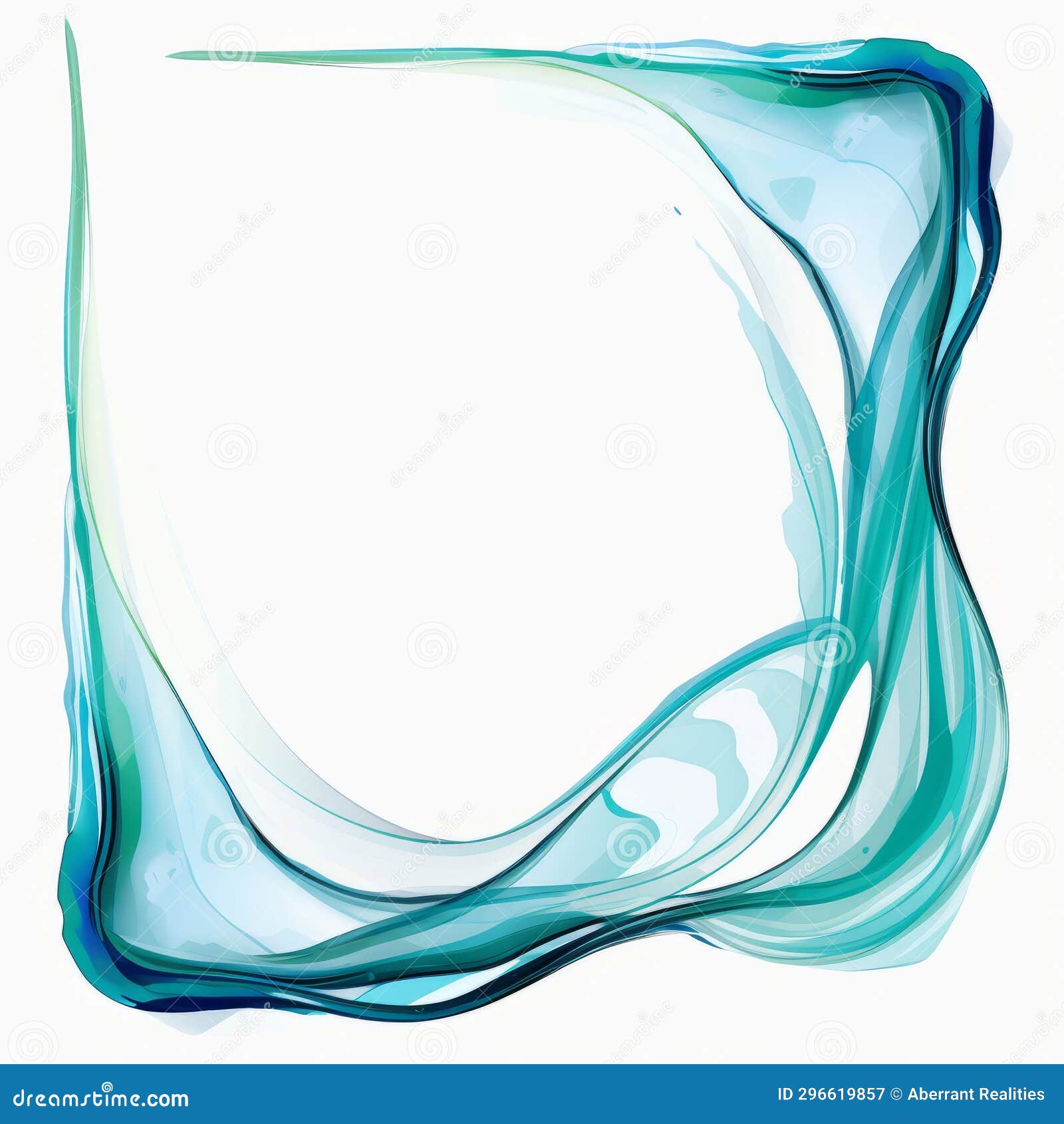 A Blue and Green Abstract Frame on a White Background Stock Image ...
