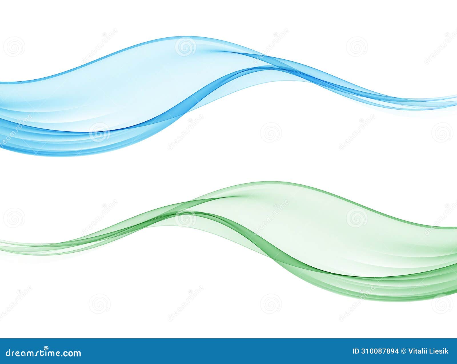 Blue and Green Abstract Transparent Wave,design Element. Stock ...