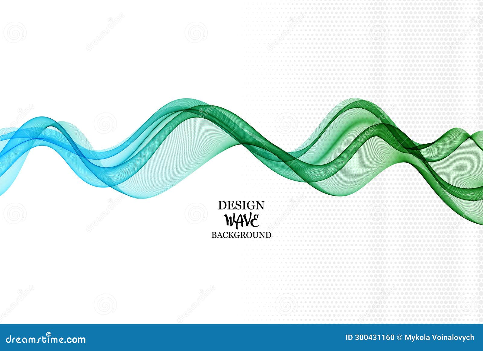 Blue Green Abstract Wave on White Background, Transparent Smooth Wave ...