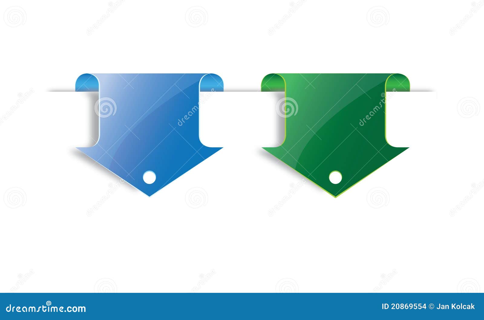 Blue and Green Arrow Bookmark Stock Illustration - Illustration of ...
