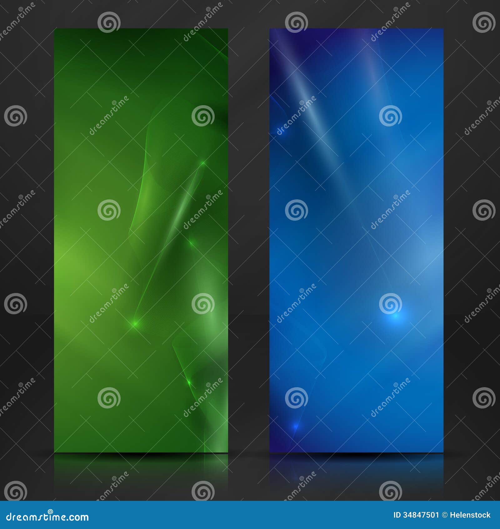 Blue and Green Banner. stock vector. Illustration of cool - 34847501