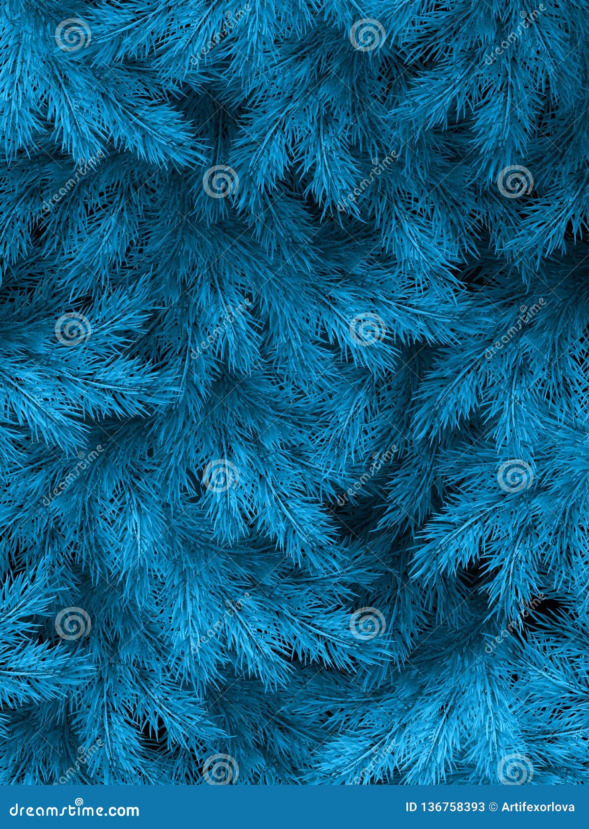 Blue Green Branches of a Fur-tree, Spruce or Pine with Copyspace. EPS ...