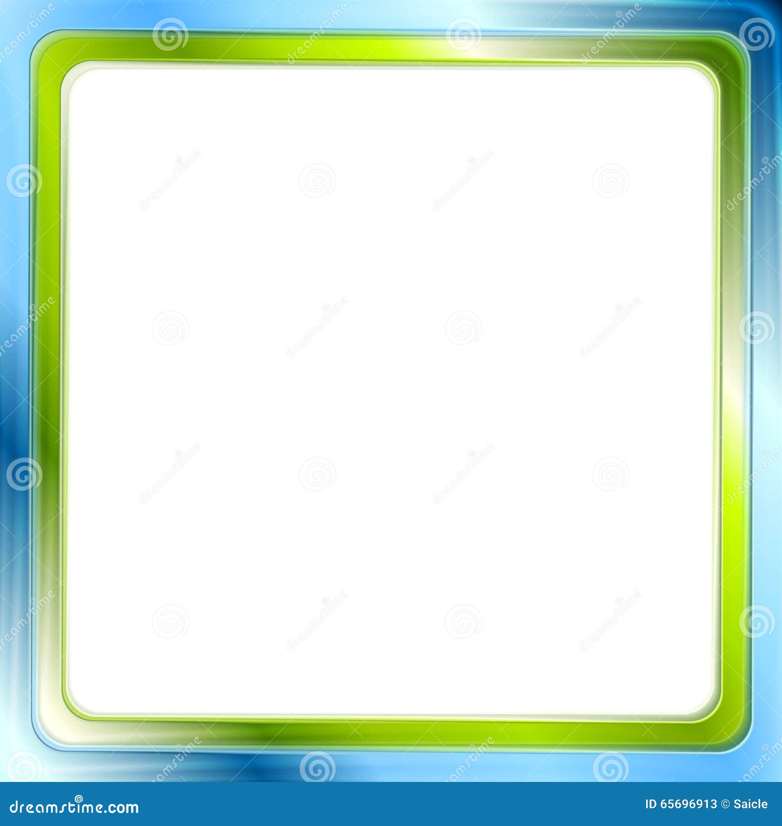 Blue And Green Bright Frame On White Background Stock Vector - Image ...