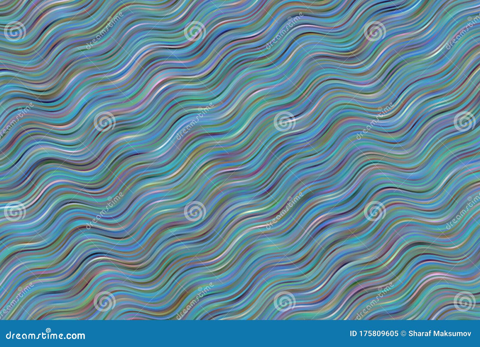 Blue, Green and Brown Waves Abstract Vector Background. Simple Pattern ...