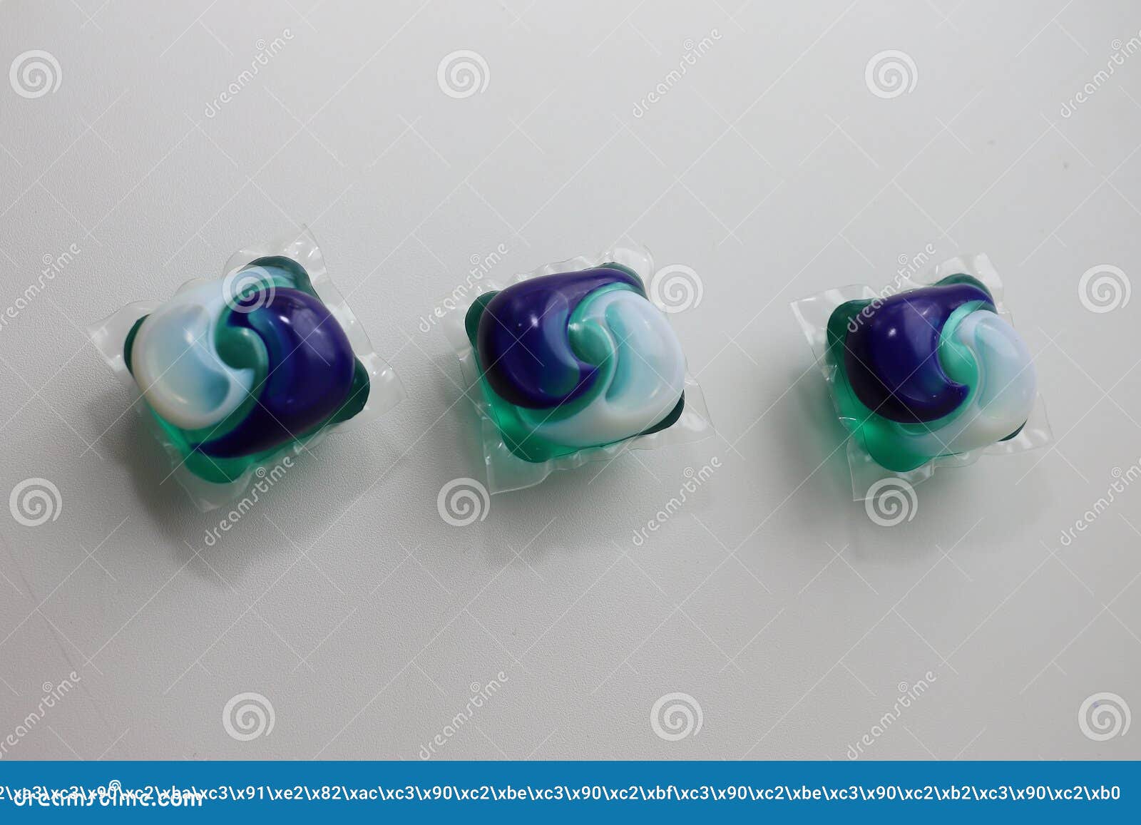 Blue and Green Capsules for Washing Powder, Modern Liquid Powder for ...