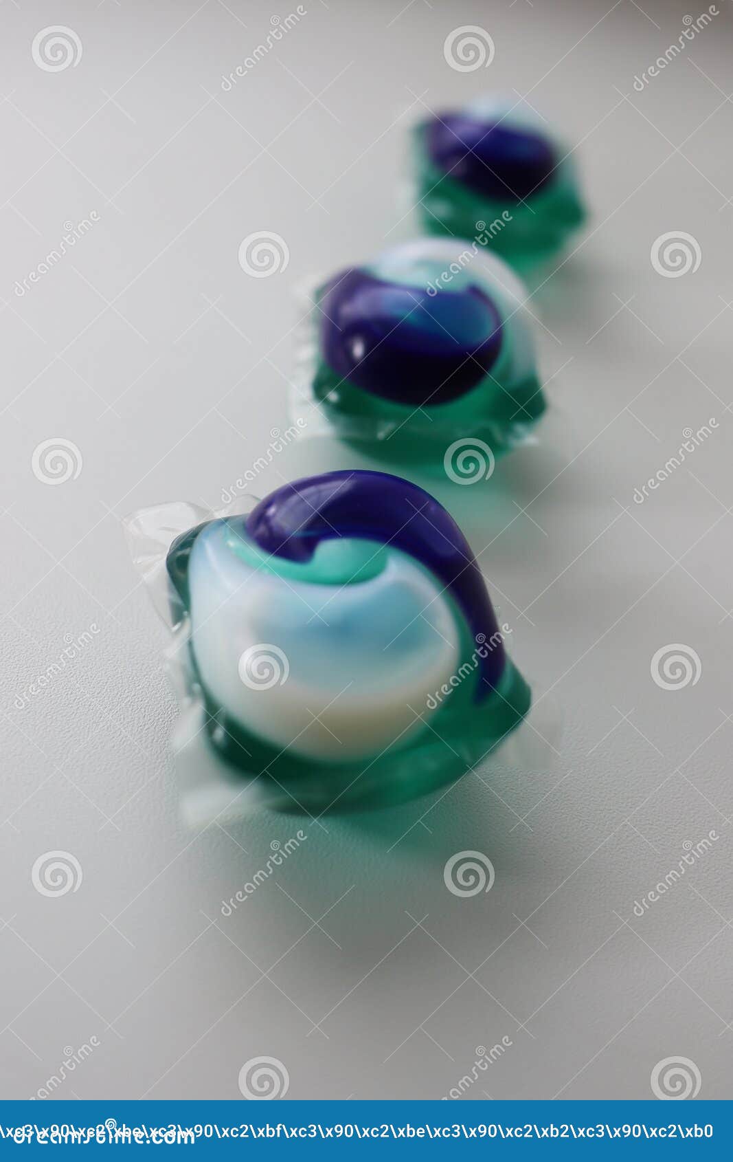 Blue and Green Capsules for Washing Powder, Modern Liquid Powder for ...