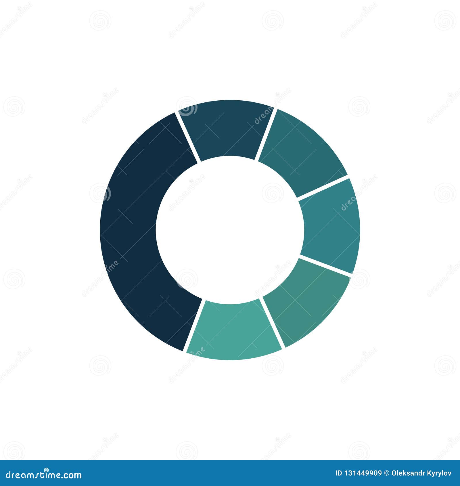 Blue Green Circle Chart Infographic Template with 6 Options or Steps ...