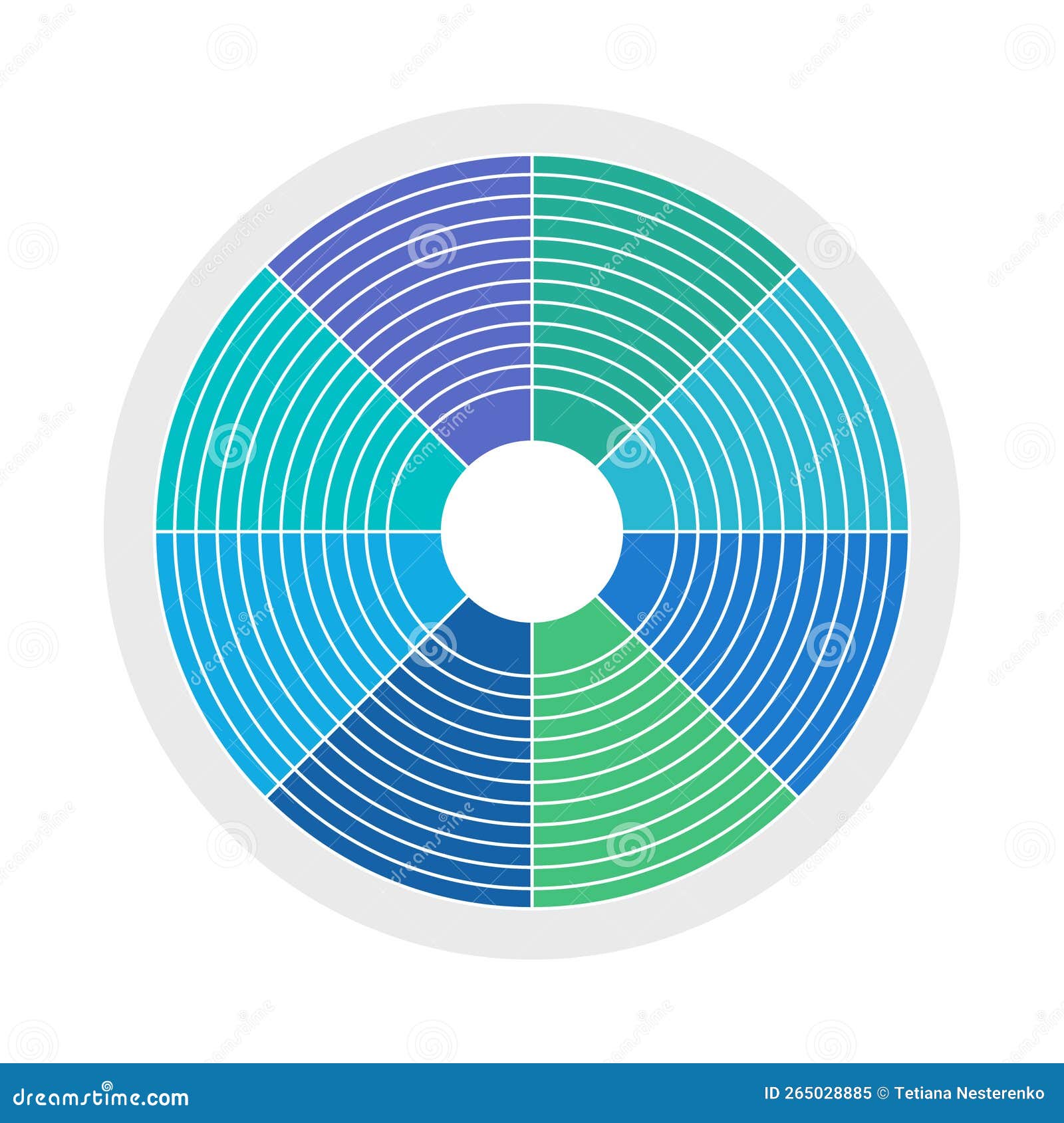Set Of Circular Spectrum Wheels, Collection Of Rounded Diagrams Vector ...