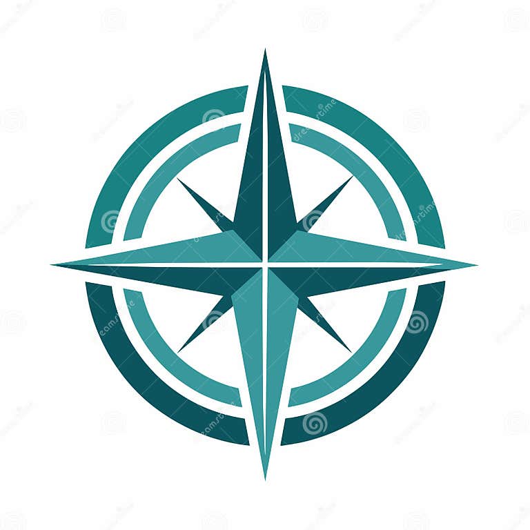 Blue and Green Compass Placed on a Plain White Surface, an Emblem ...