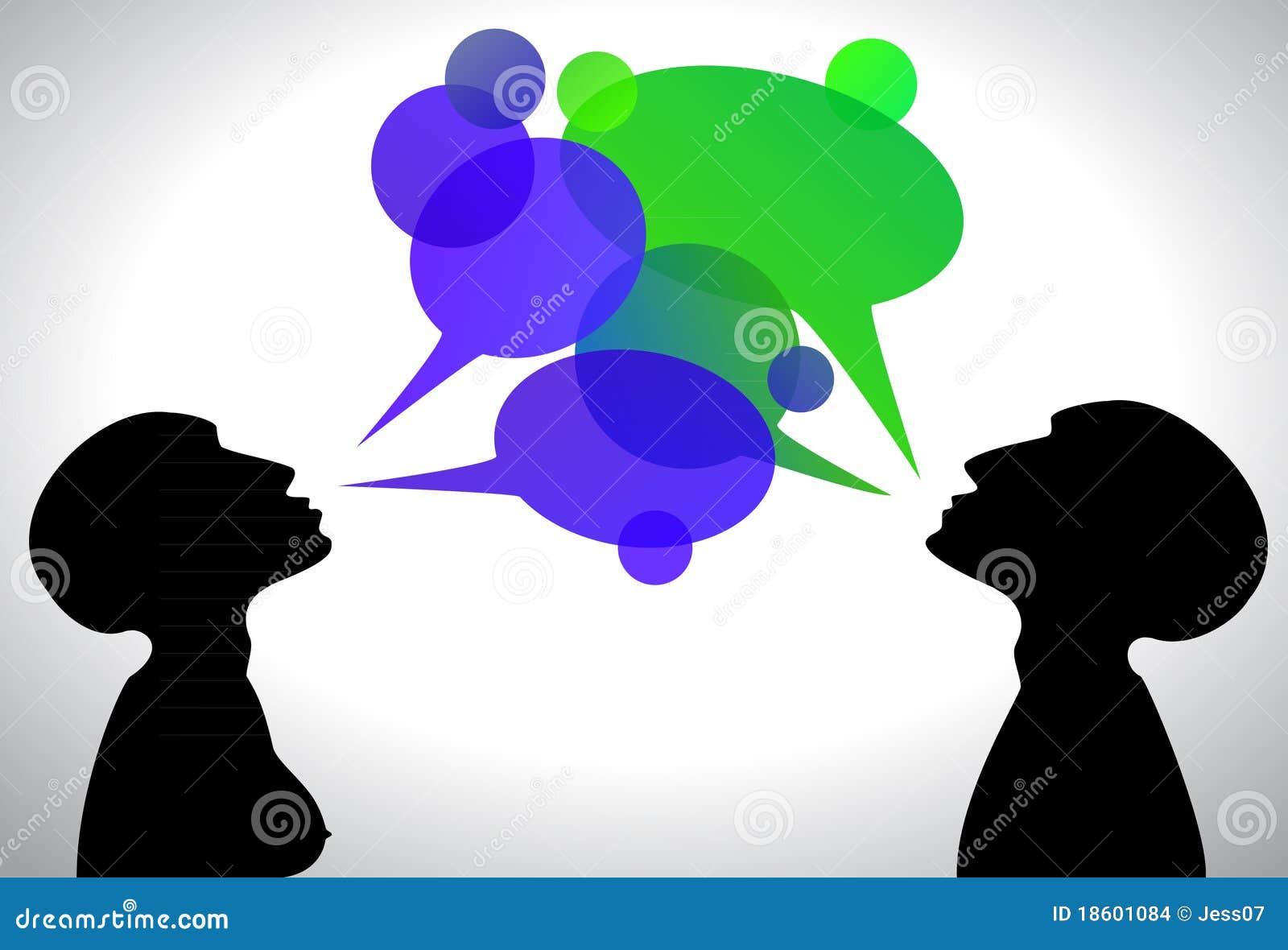 Blue - Green Conversation Boxes Stock Illustration - Illustration of ...