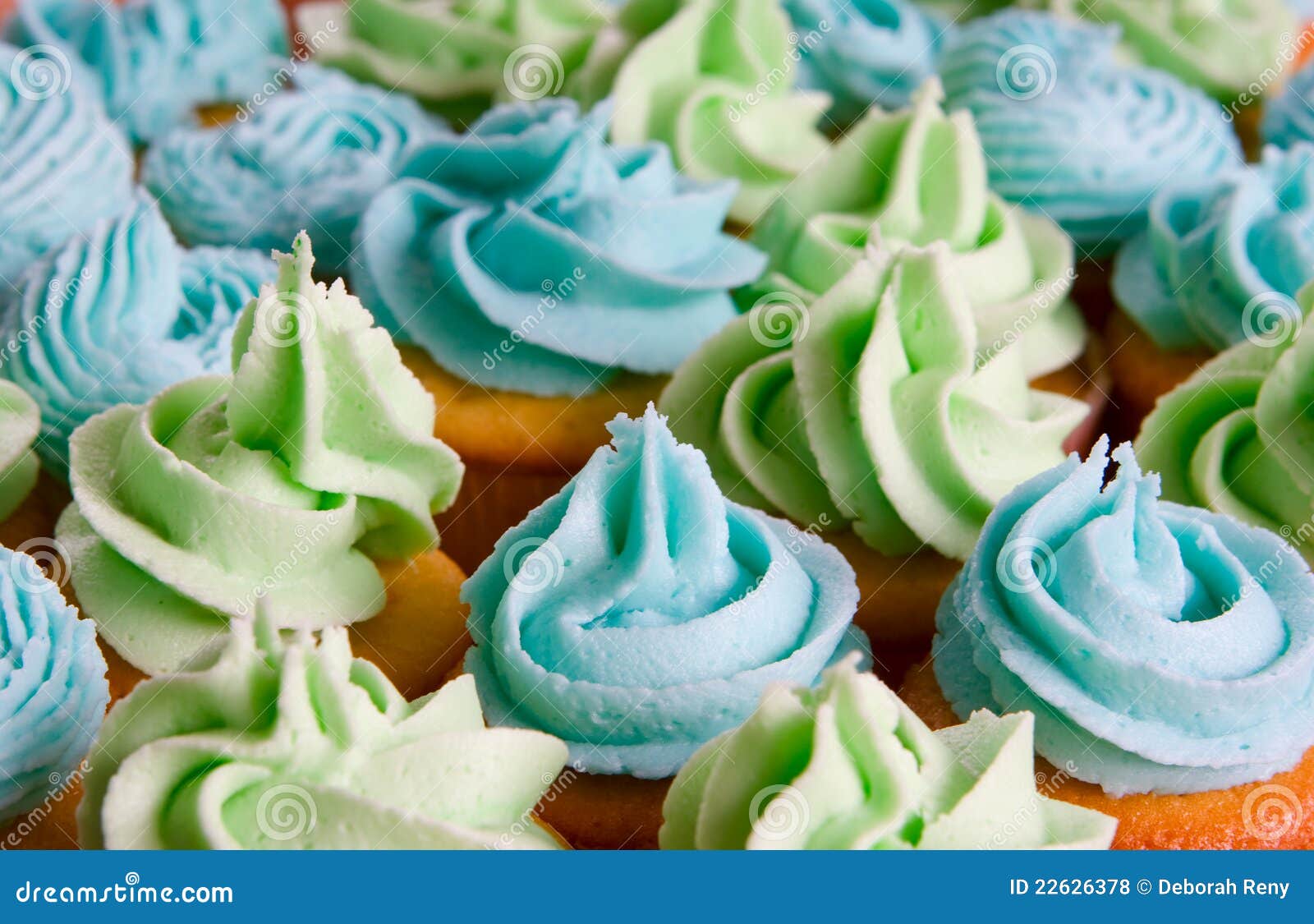 Blue and green cupcakes stock photo. Image of blue, pastel - 22626378