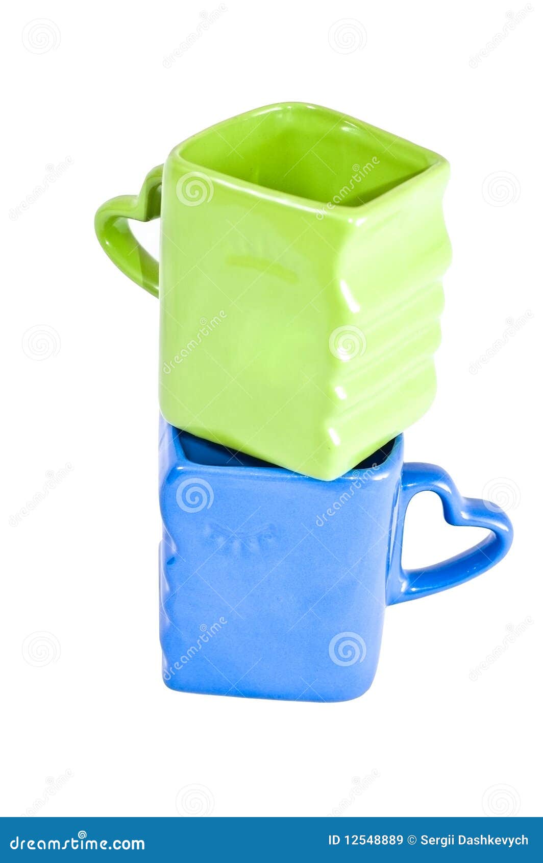Blue and green cups stock image. Image of drink, white - 12548889