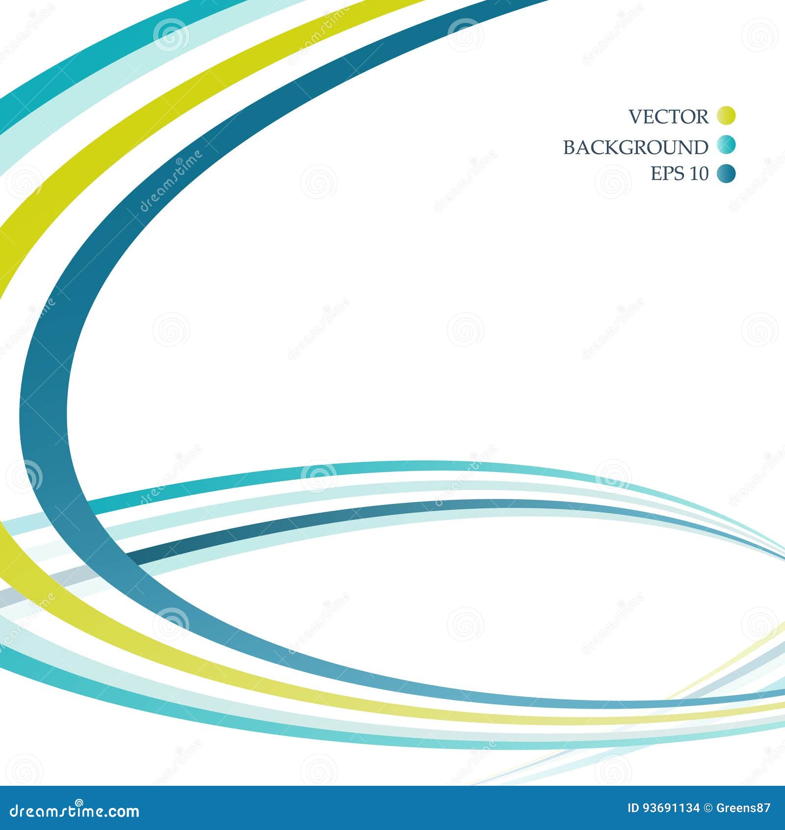 Blue and Green Curved Wave Line Background Stock Vector - Illustration ...