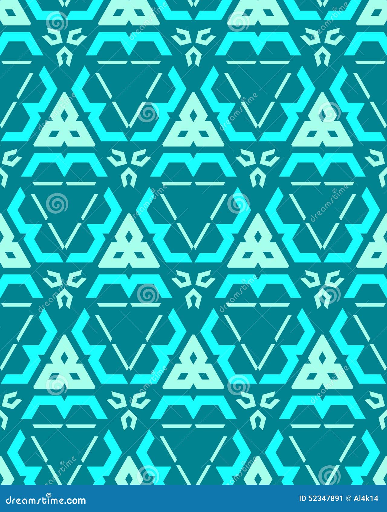 Blue Green Cyan Color Abstract Geometric Seamless Pattern Stock ...