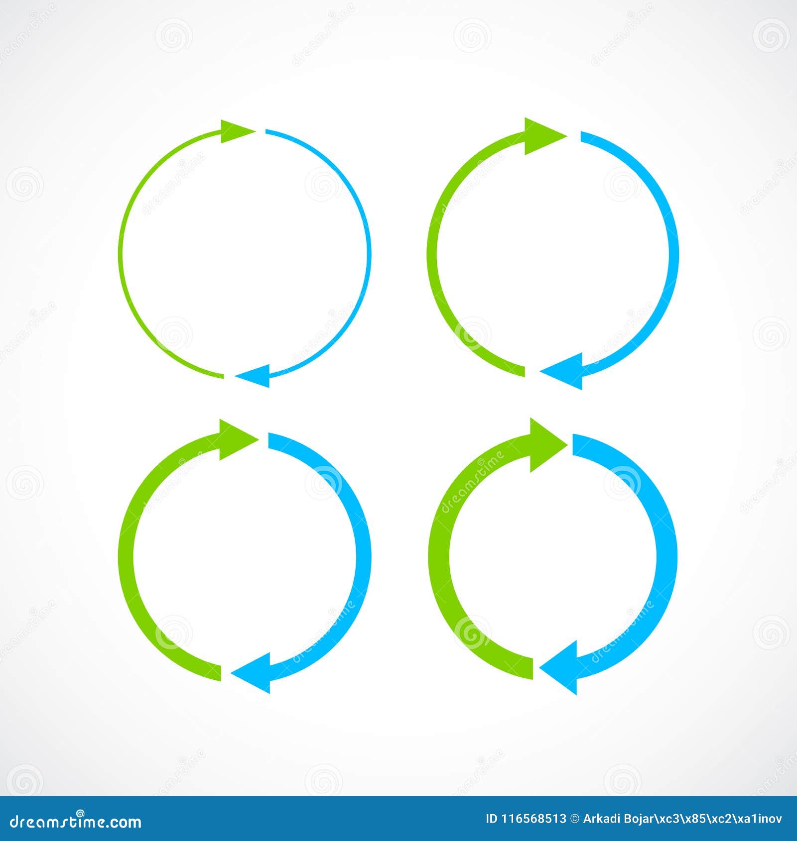 Blue And Green Cycle Arrow Icon Cartoon Vector | CartoonDealer.com ...