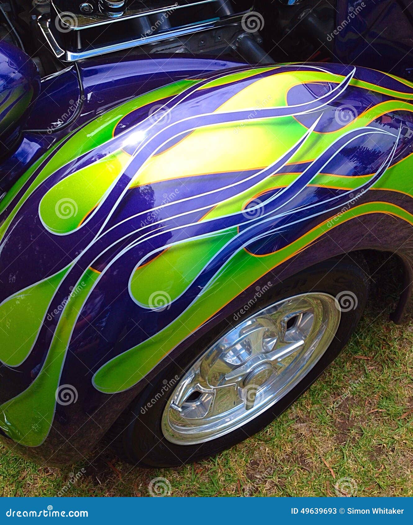 Blue and green flames stock image. Image of hottod, vintage - 49639693