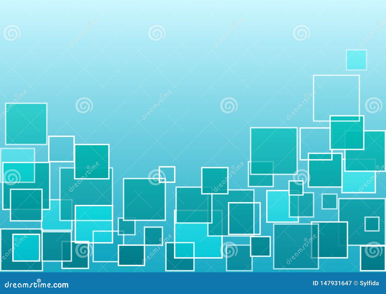 Blue and Green Geometric Background with Squares. Vector Stock ...
