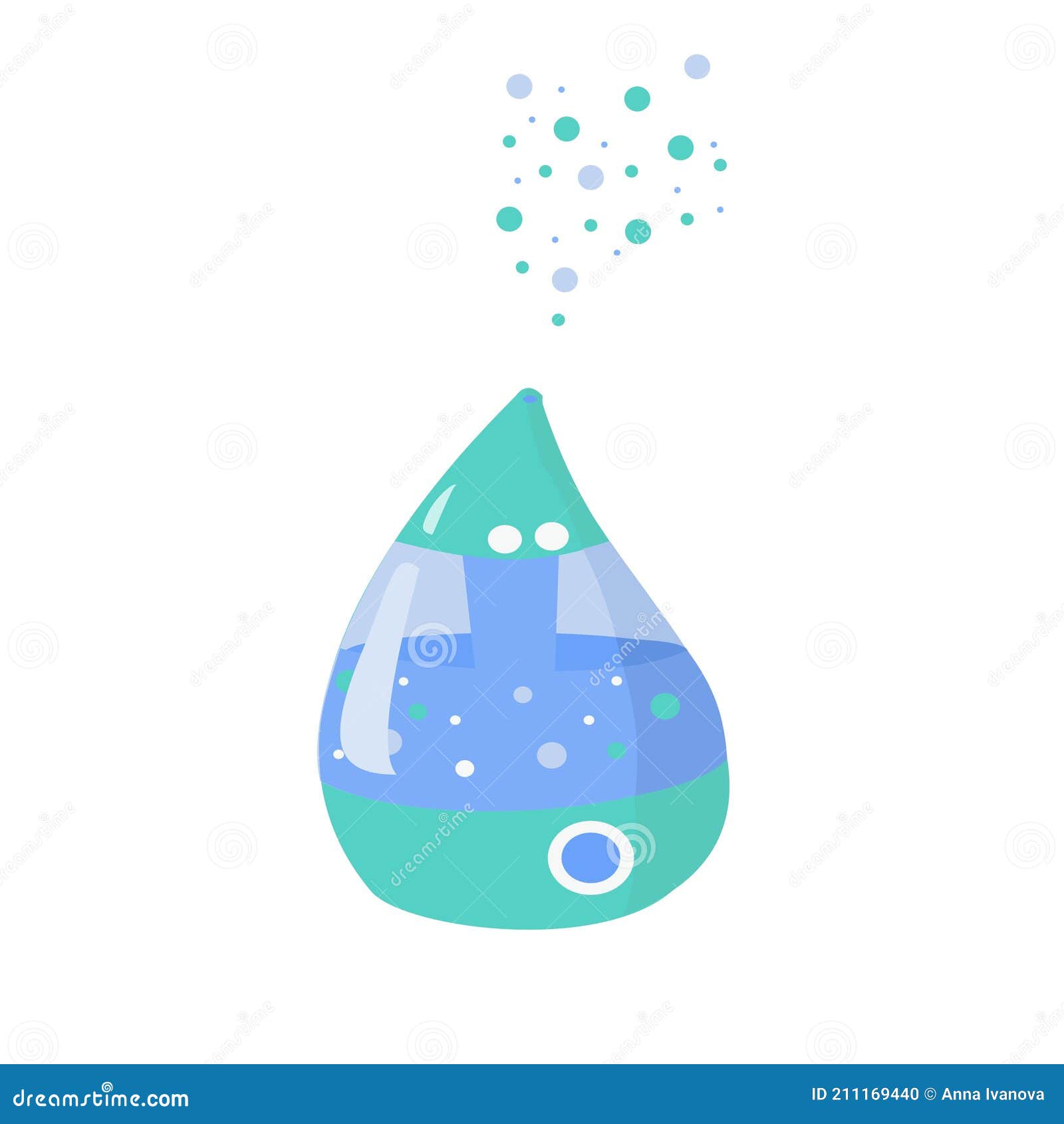 Blue Green Humidifier Cartoon Isolated Vector Illustration. Stock ...