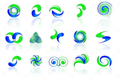 Blue & Green icons stock vector. Illustration of branding - 12893285