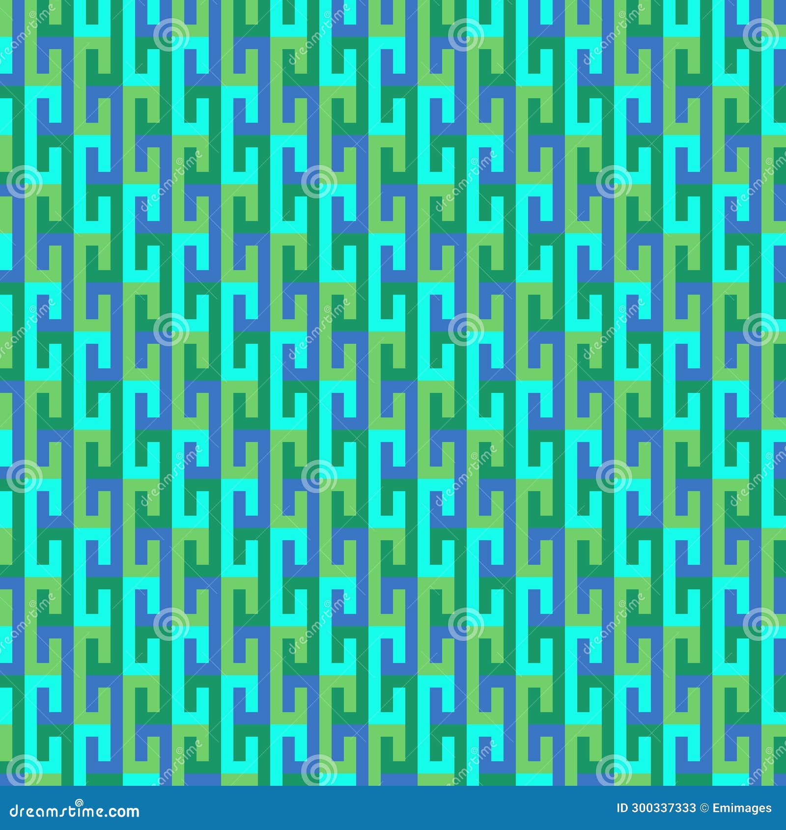 Blue and Green Interlocking Shapes Pattern Background Stock ...
