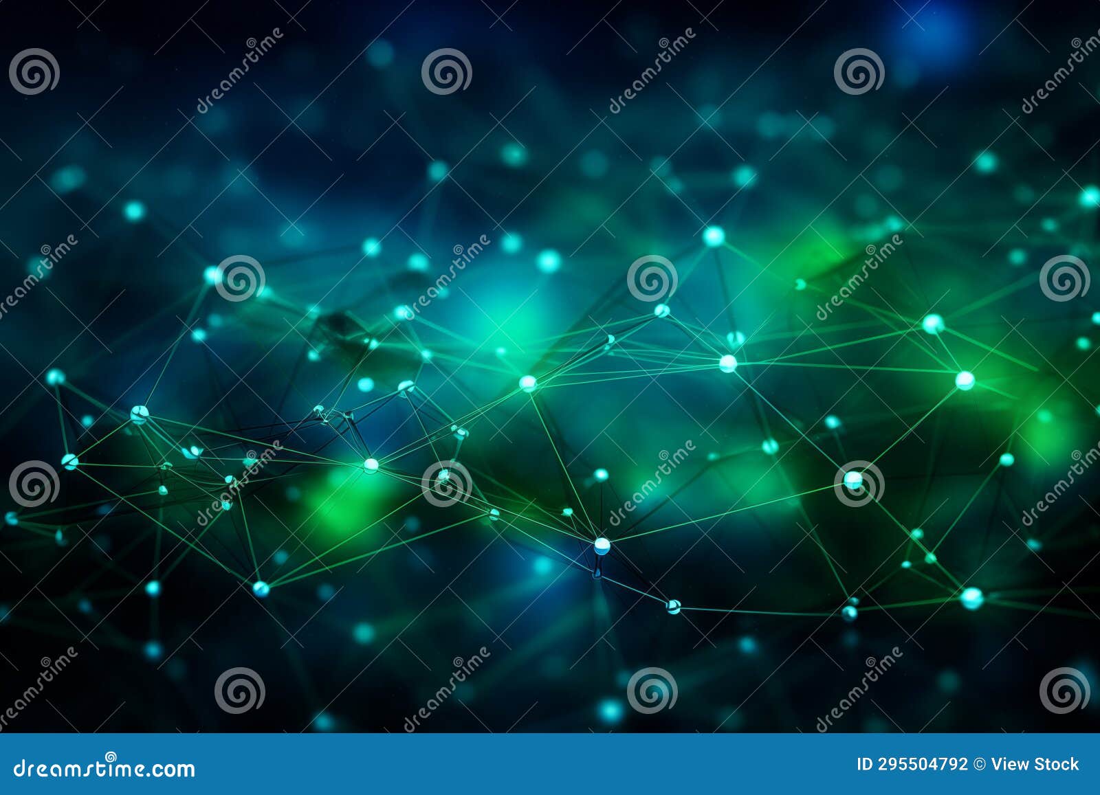 Blue and Green Network Lines Form a Futuristic Stock Illustration ...