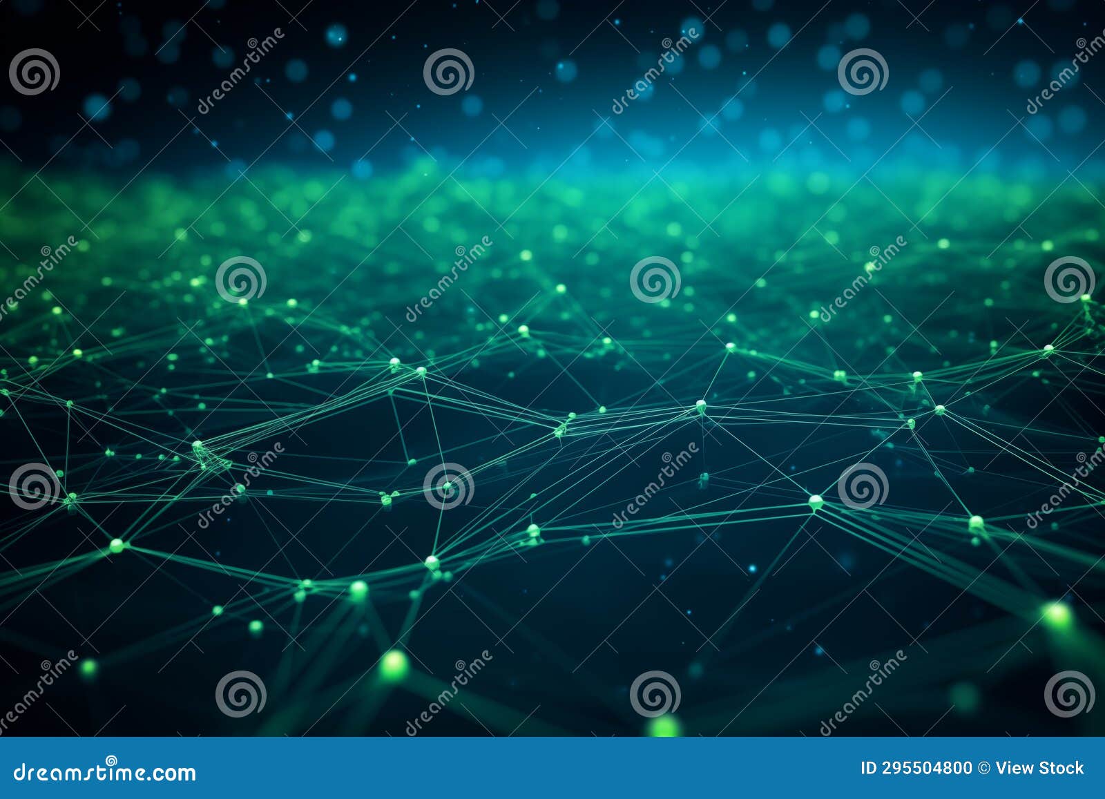 Blue and Green Network Lines Form a Futuristic Stock Illustration ...
