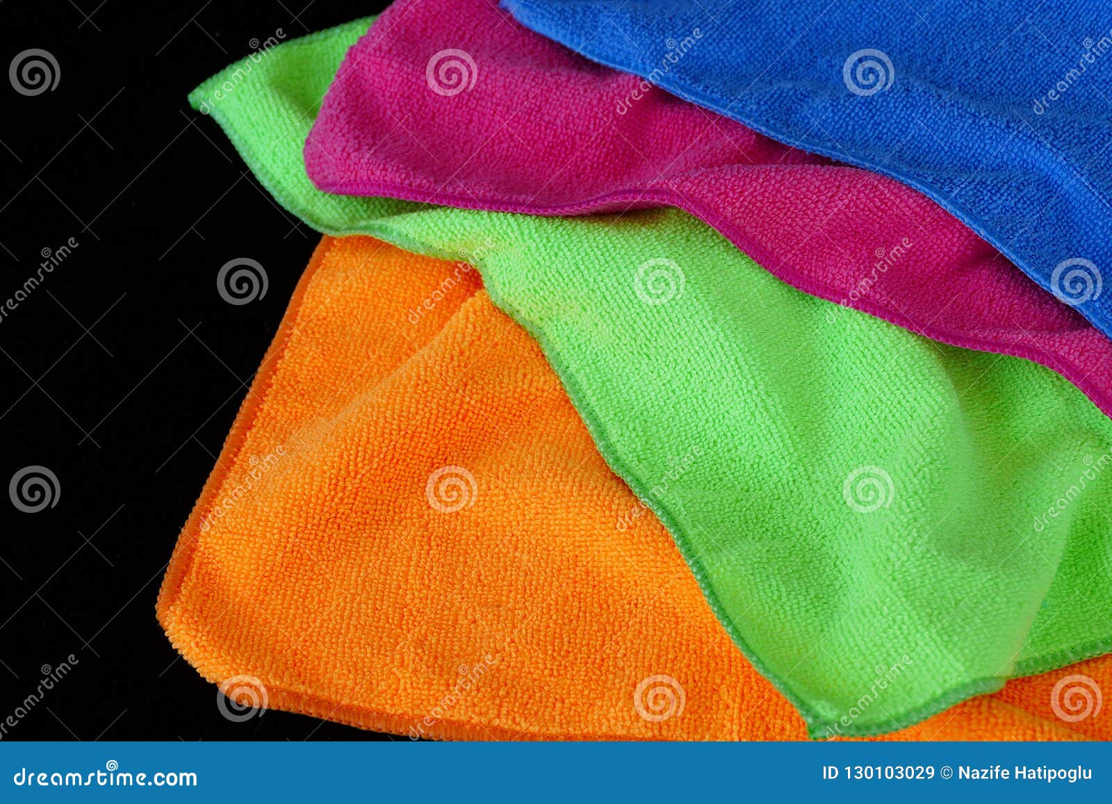 Blue, Green, Orange and Pink Microfiber Cleaning Cloths, Stock Image ...