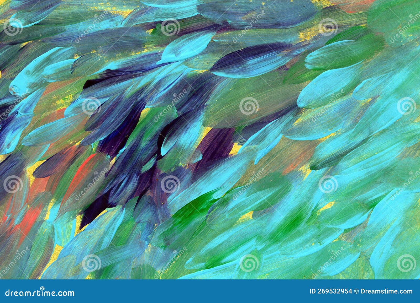 Blue Green Painted Acrylic Texture Stock Photo - Image of watercolour ...