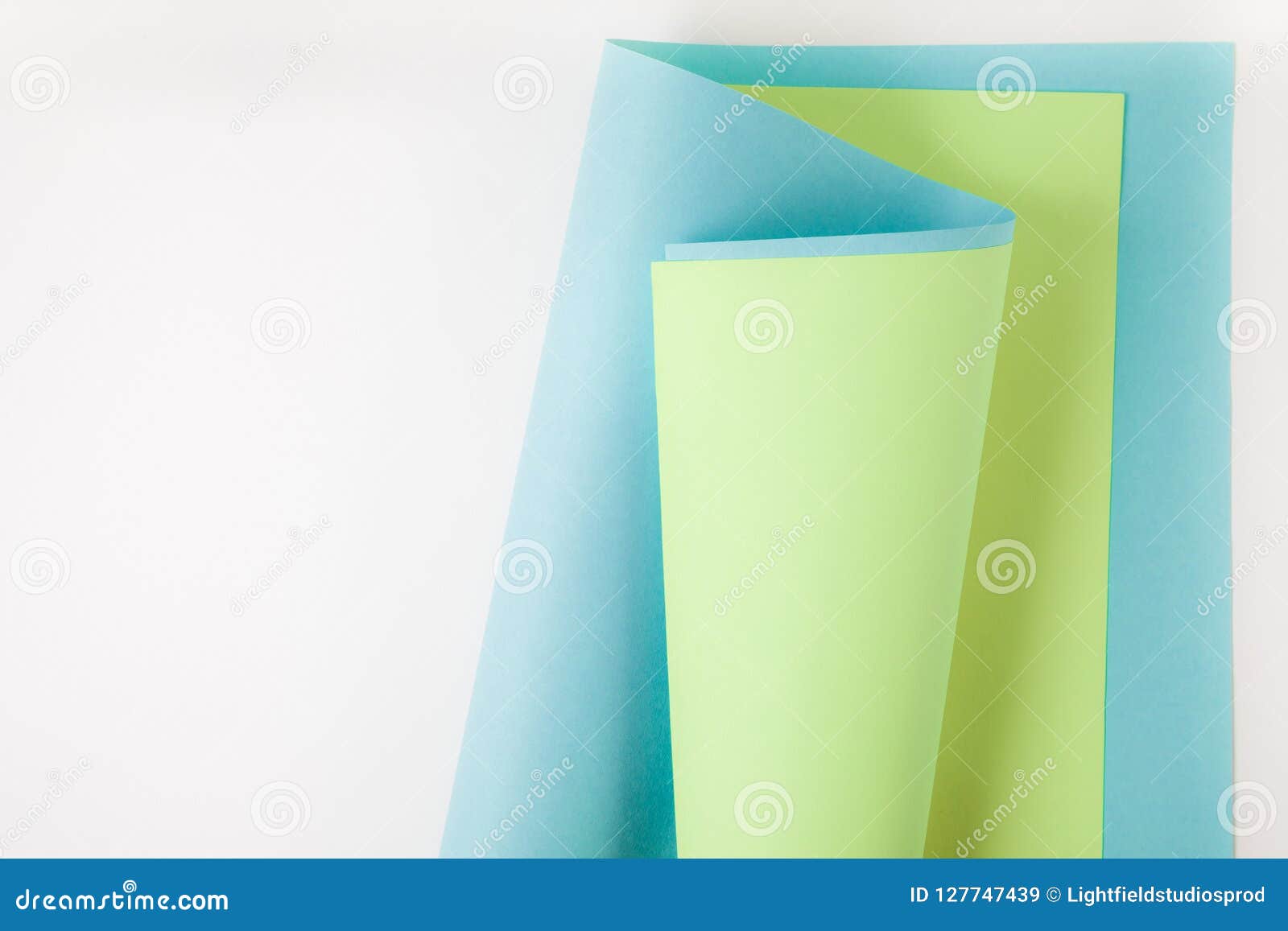 Blue and Green Paper Sheets on Grey Background Stock Image - Image of ...
