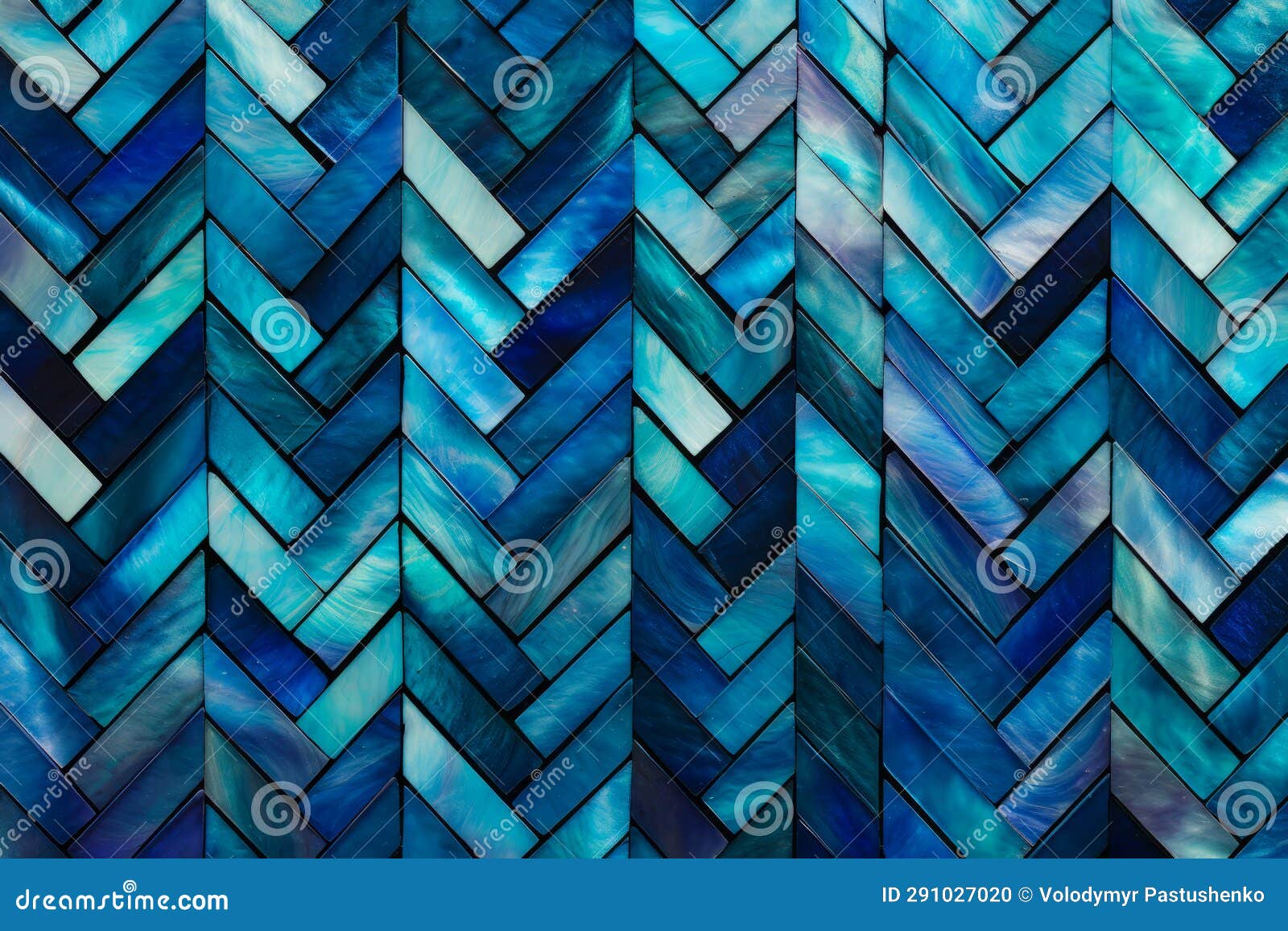 Blue and Green Pattern of Glass Tiles with Diagonal Design. Generative ...