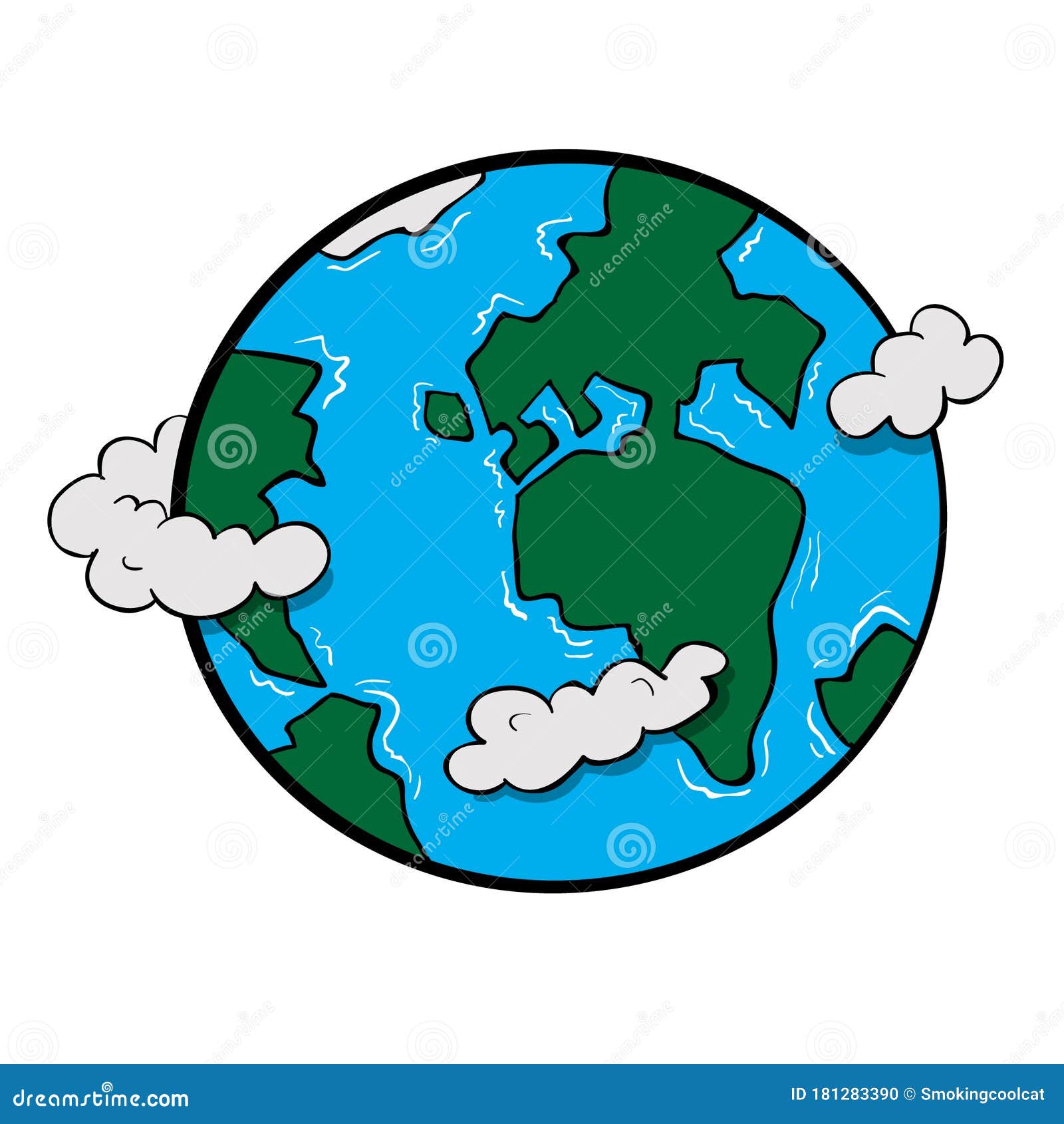 Blue and Green Planet Earth Covered with Clouds Stock Vector ... Blue and Green Planet Earth Covered with Clouds Stock Vector ...