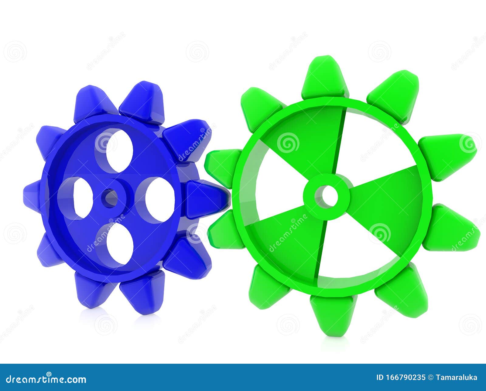 Blue and Green Plastic Gear Stock Illustration - Illustration of shape ...