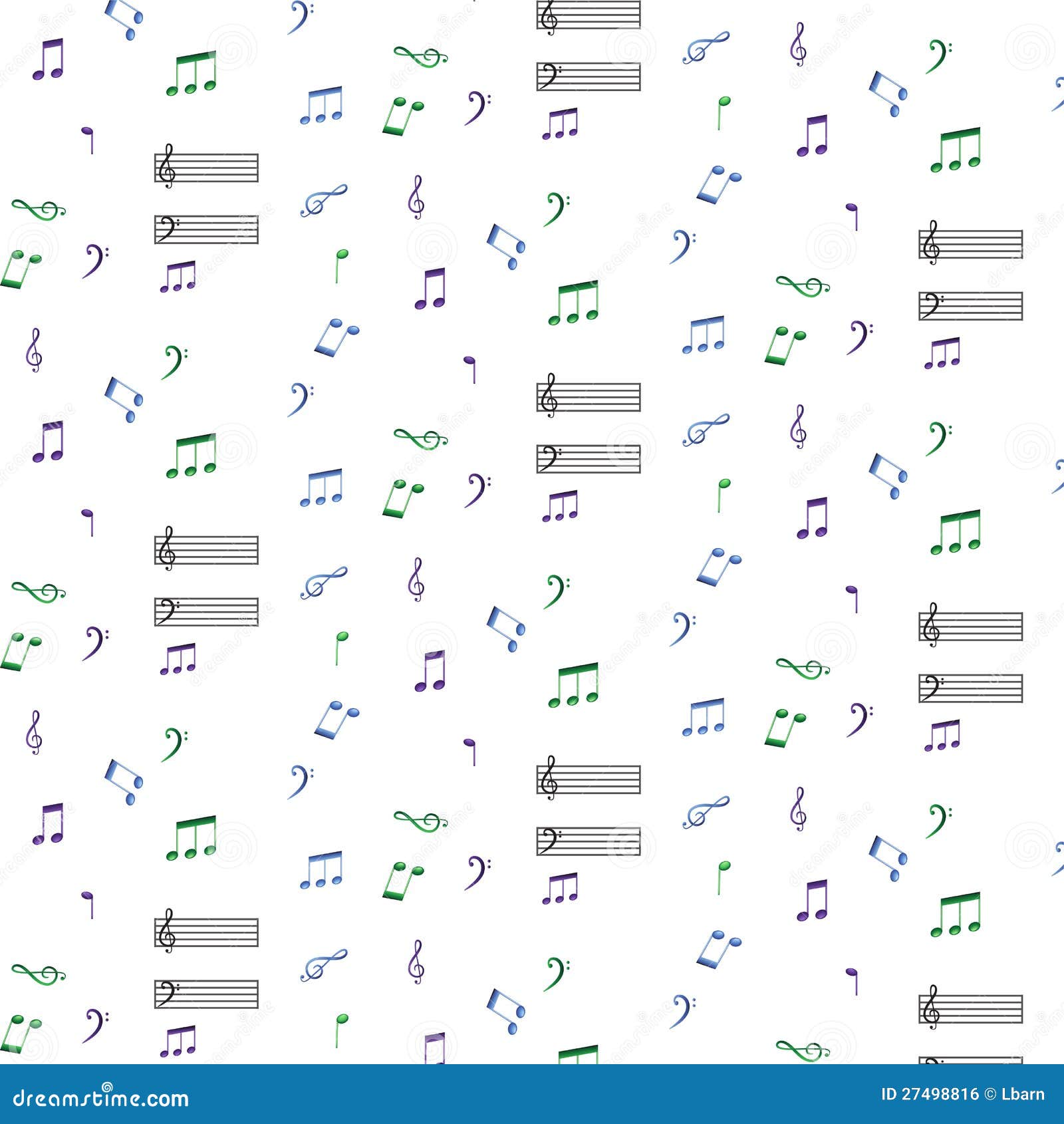Blue Green Purple Musical Notes Stock Vector - Illustration of green ...