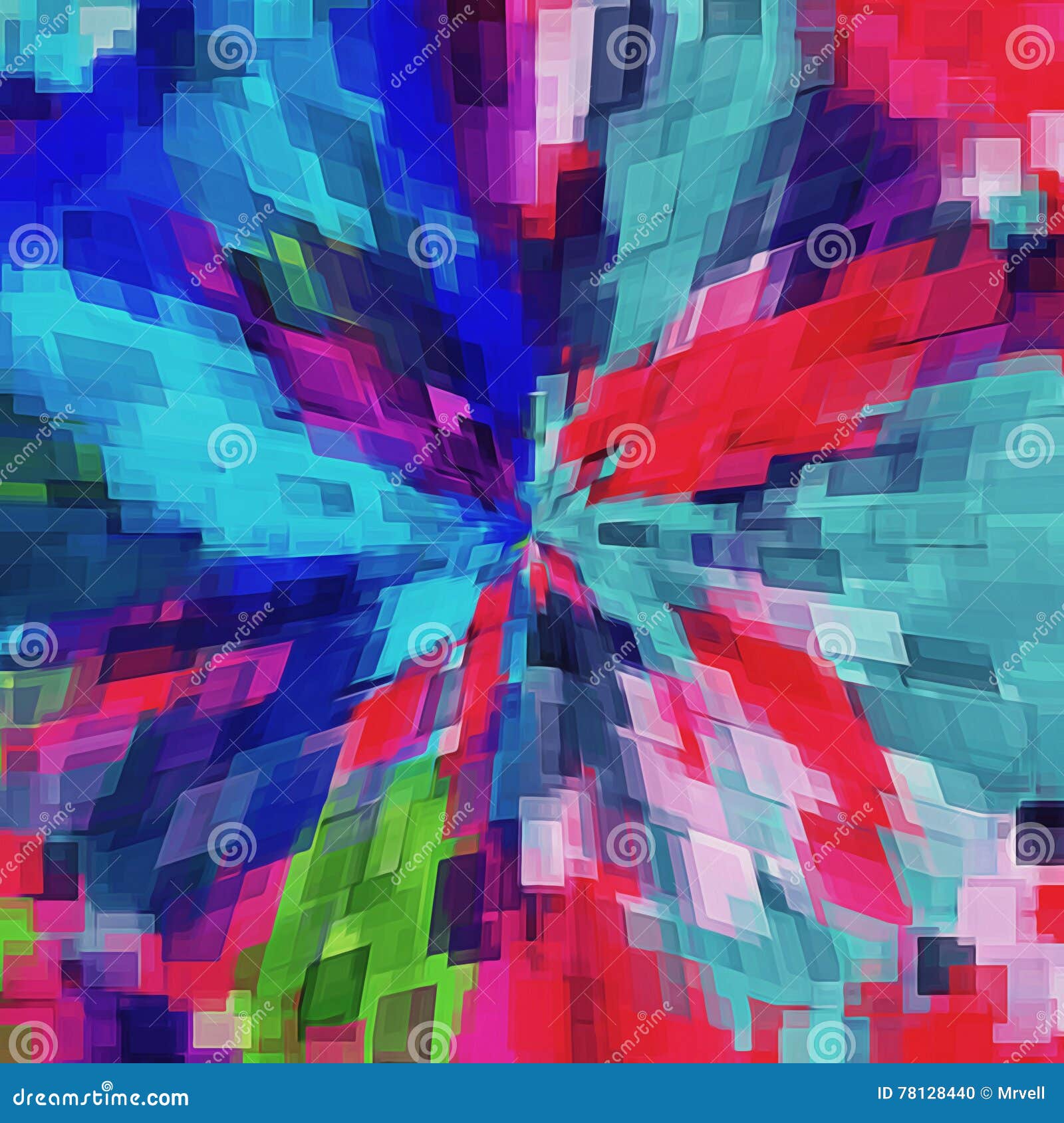Blue Green and Red Square Pattern Abstract Stock Illustration ...