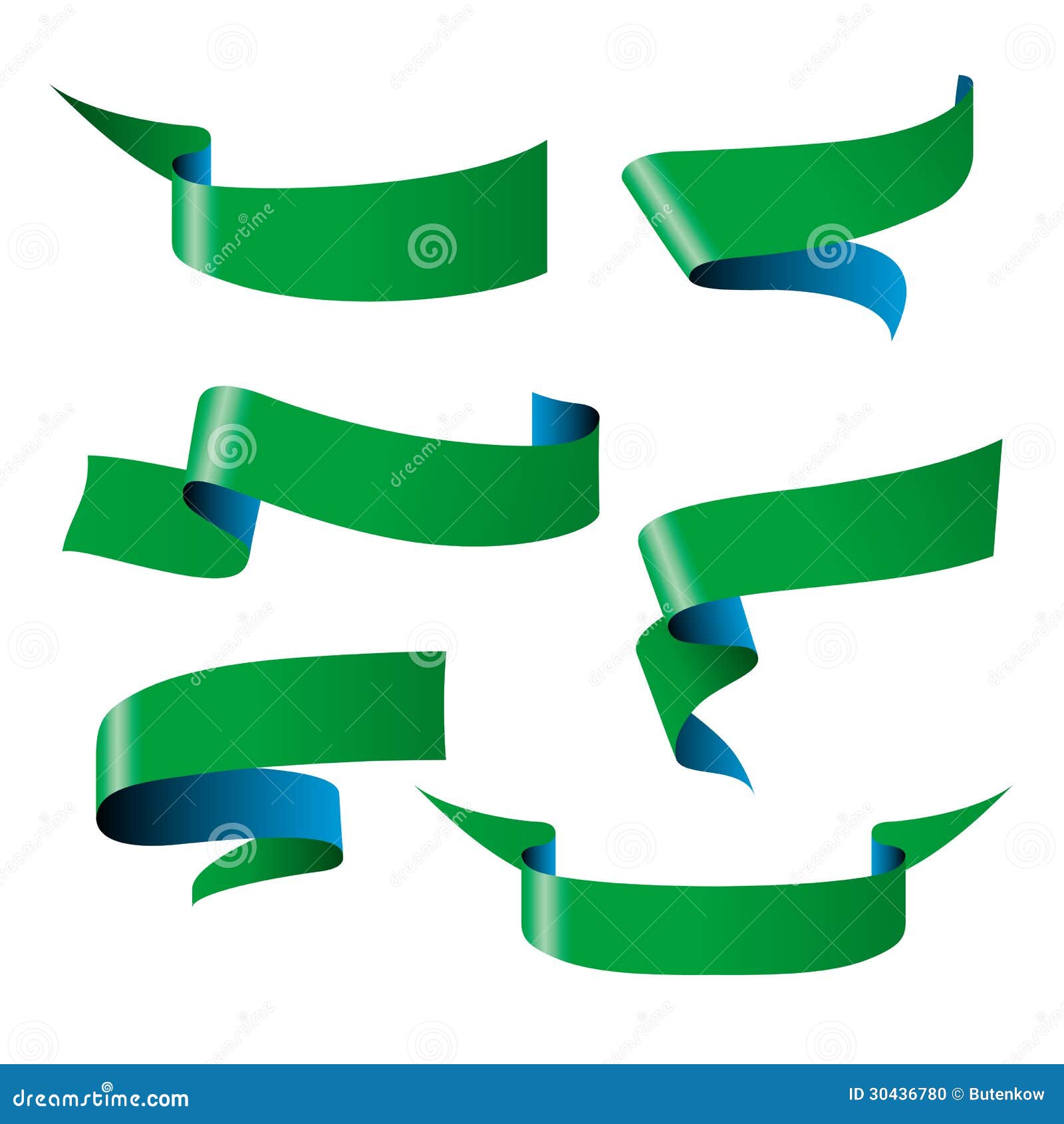 Blue green ribbon patterns stock illustration. Illustration of blue ...