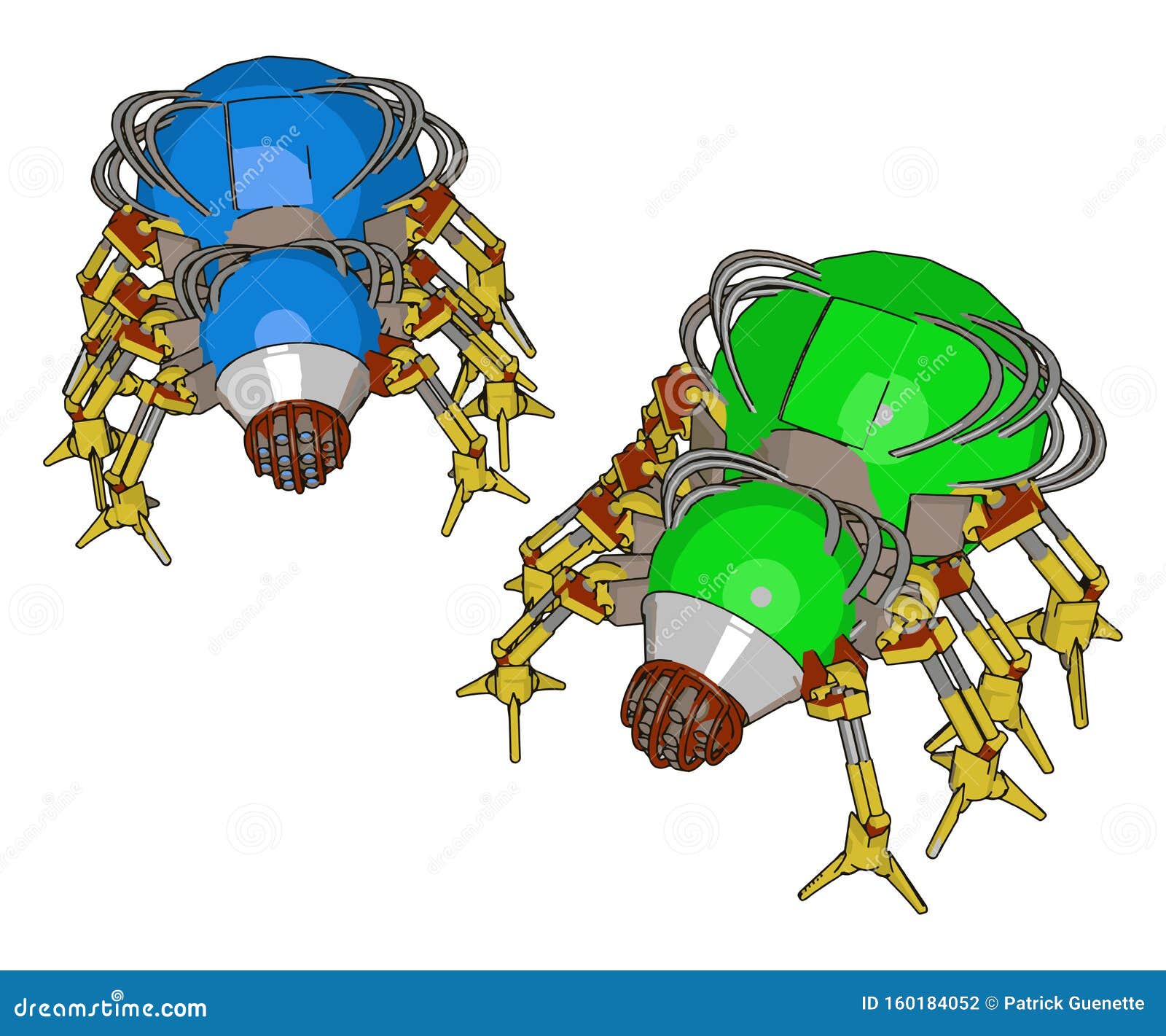 Blue and Green Robot Bug, Illustration, Vector Stock Vector ...