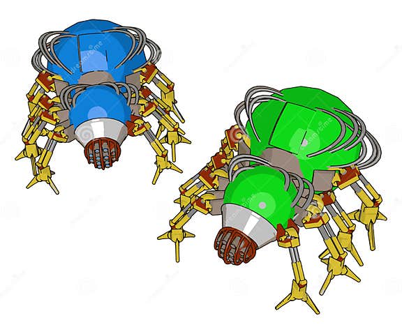 Blue and Green Robot Bug, Illustration, Vector Stock Vector ...