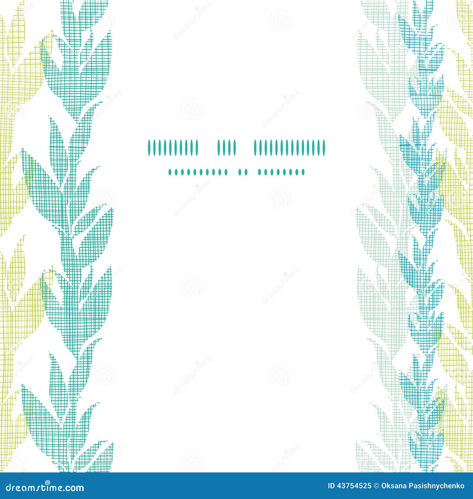 Blue Green Seaweed Vines Center Frame Seamless Stock Vector ...