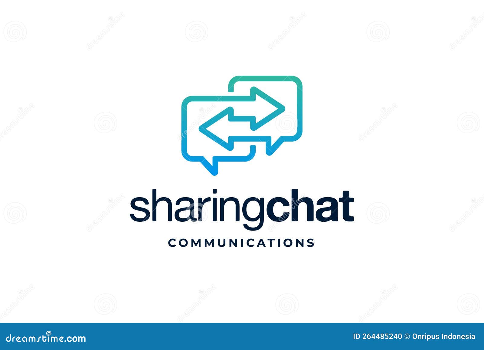 Blue Green Sharing Chat Communication Logo Stock Vector - Illustration ...