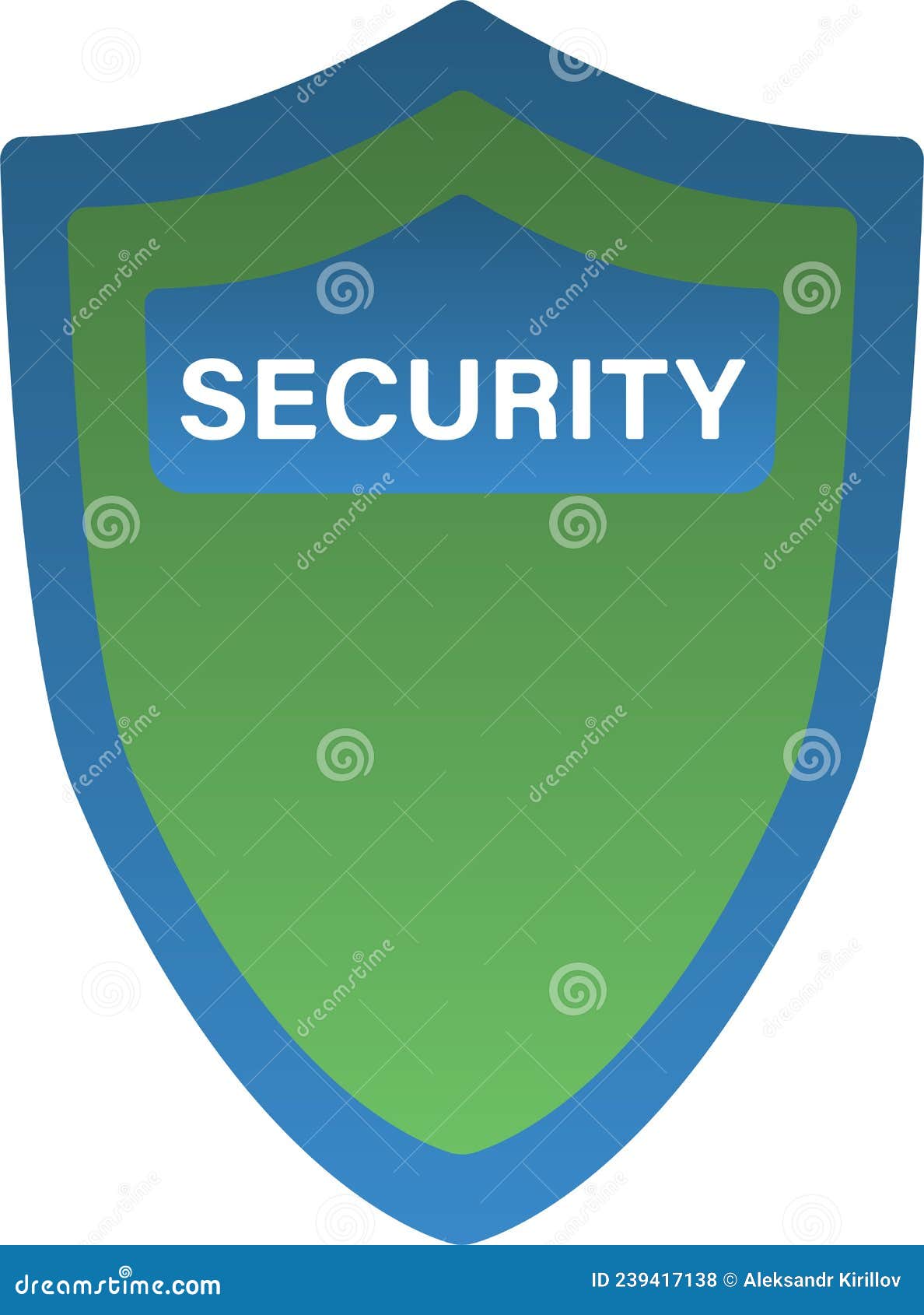 Blue-green Shield with a Gradient Fill. Security Stock Illustration ...