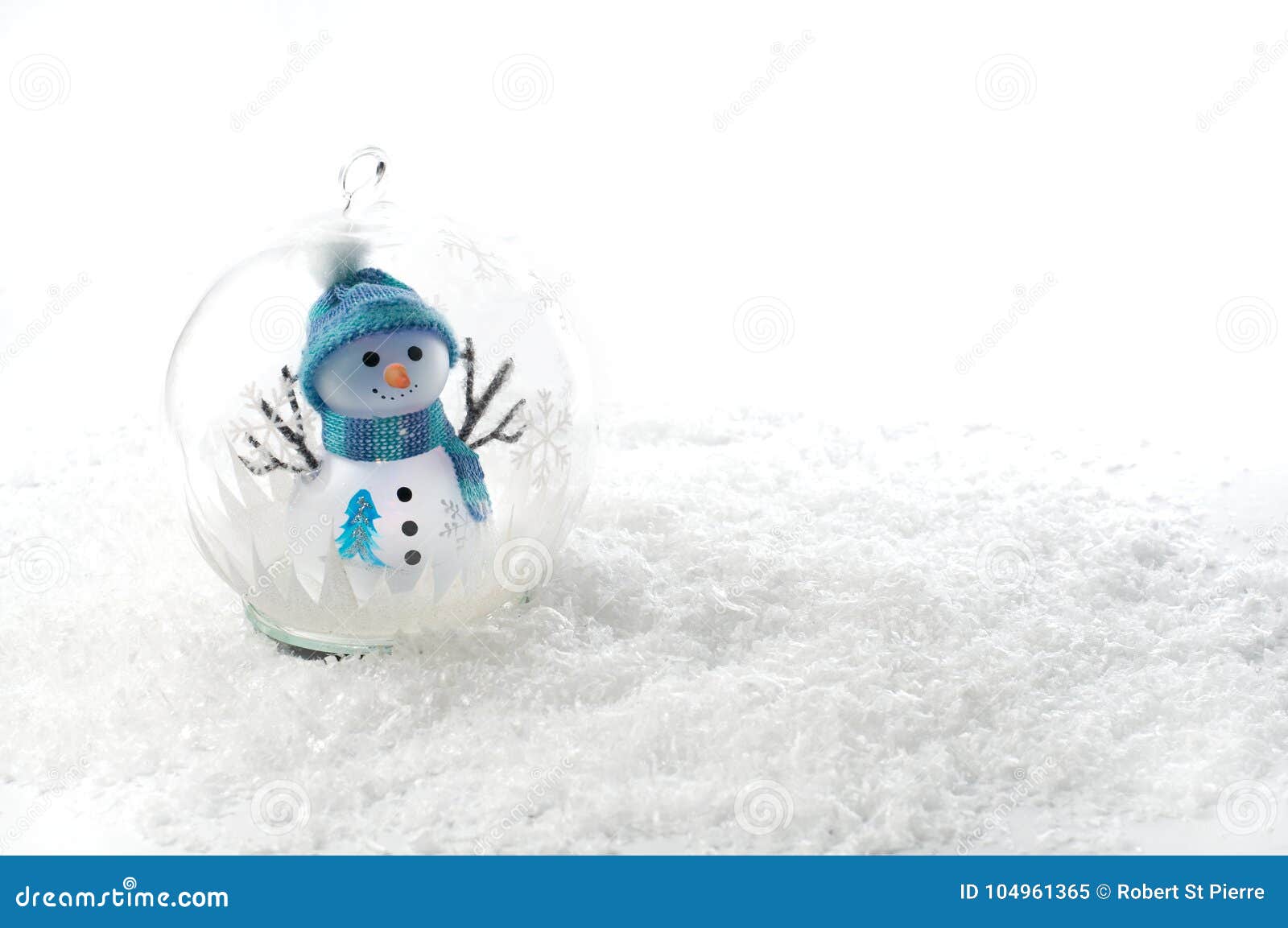 Blue and Green Snowman in a Globe with Snow Stock Image - Image of cold ...