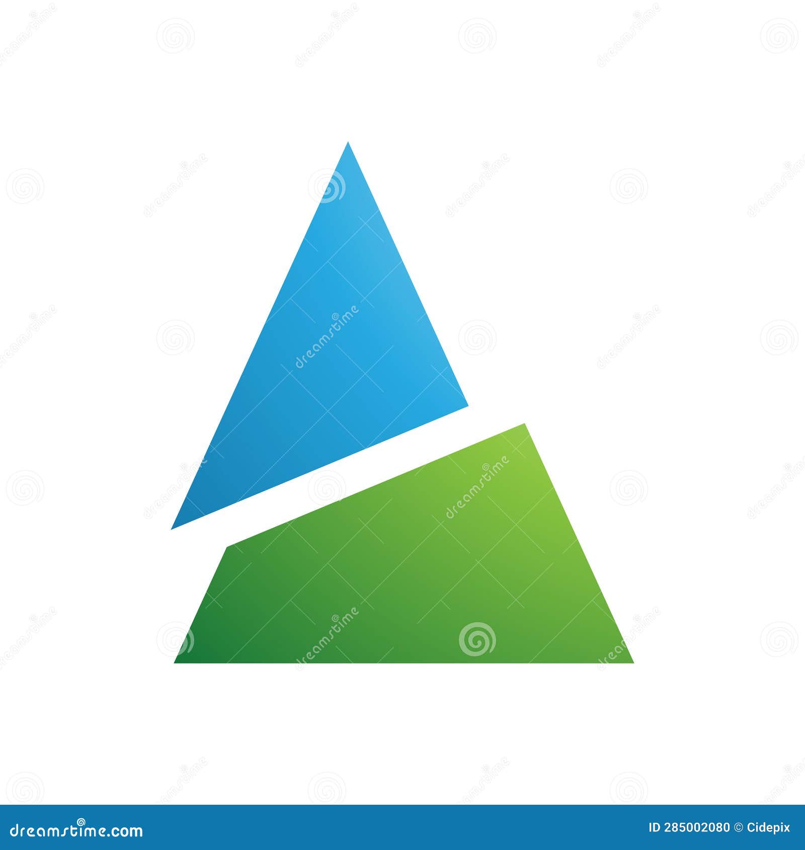 Blue and Green Split Triangle Shaped Letter a Icon Stock Vector ...