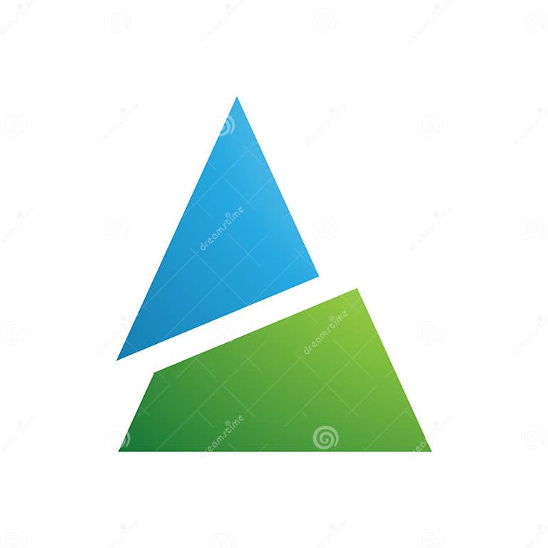 Blue and Green Split Triangle Shaped Letter a Icon Stock Vector ...