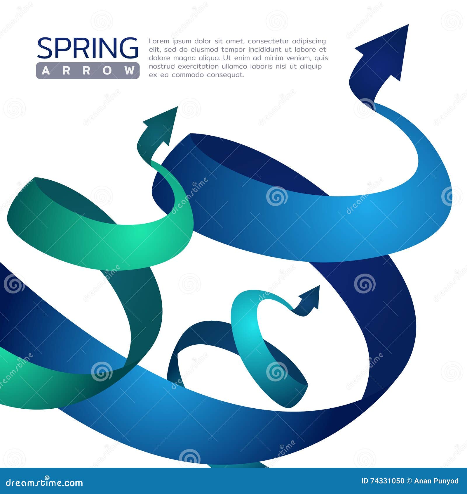 Blue and Green Spring Arrow Abstract Sign Vector Design Stock Vector ...